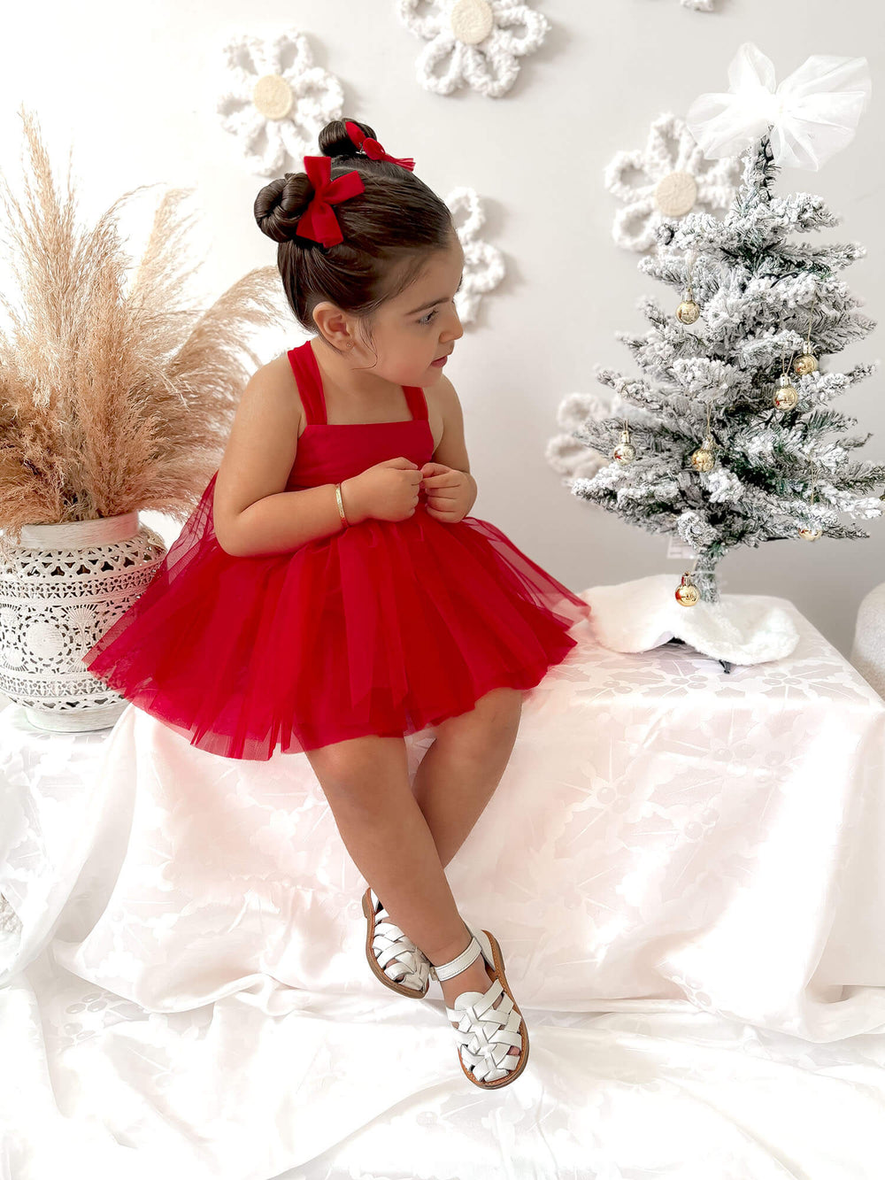 Harper Christmas Baby Romper - Ruby Red - Oui Babe