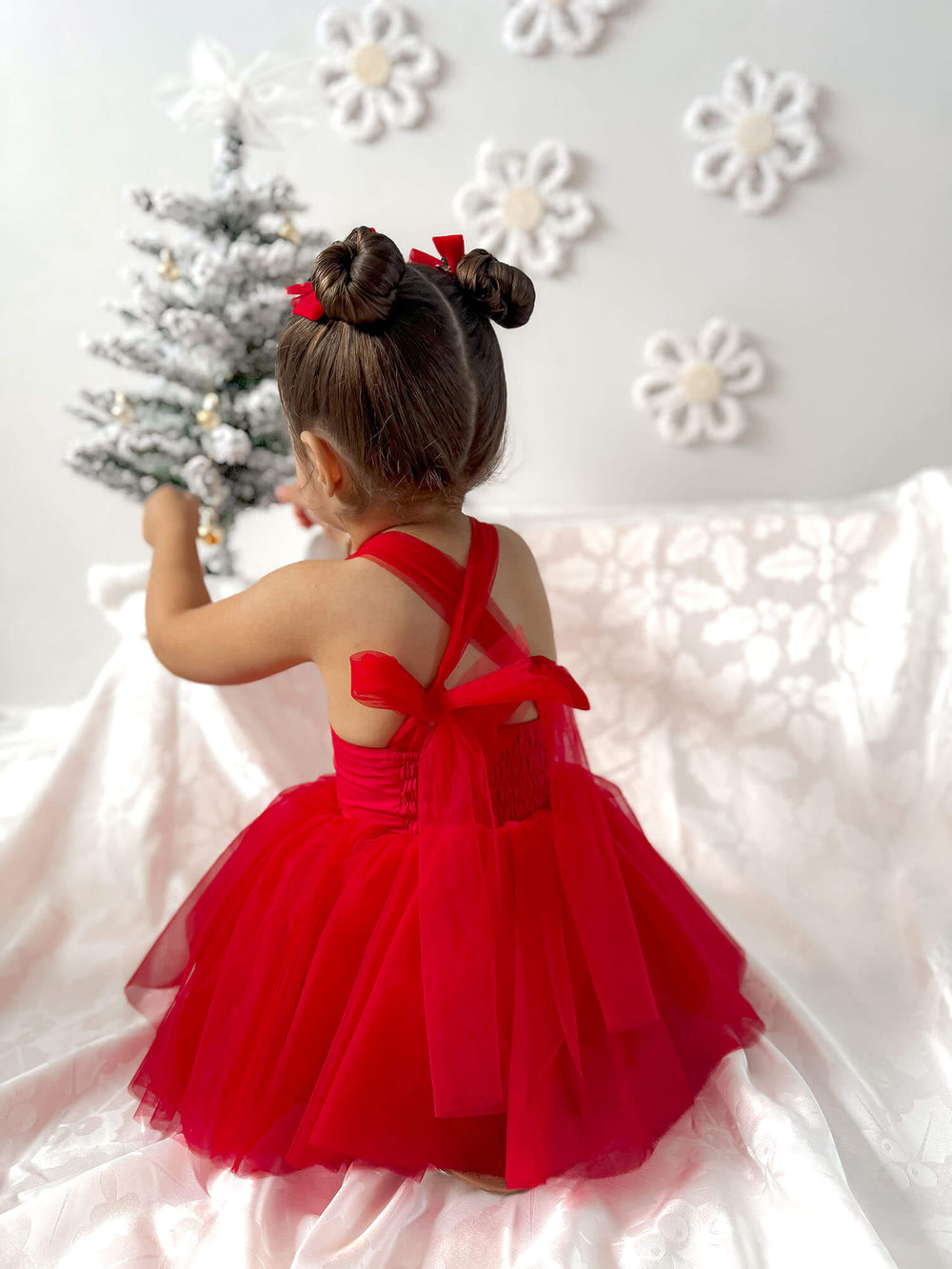 Harper Christmas Baby Romper - Ruby Red - Oui Babe