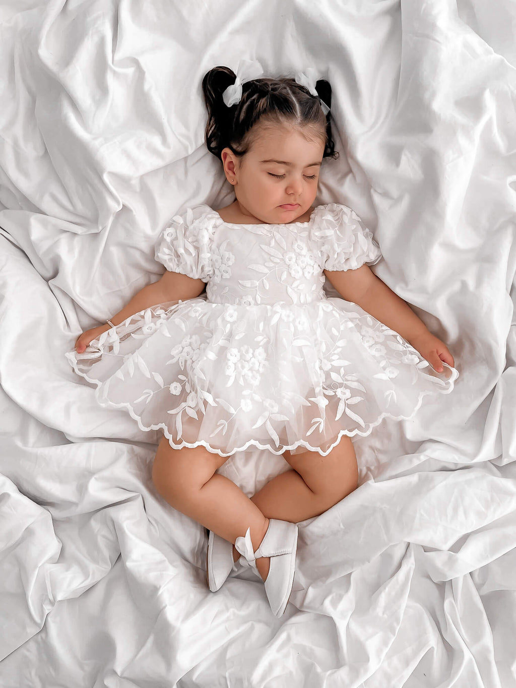 Kenzi Dress - Puff Sleeve Flower Girl Dress - Oui Babe