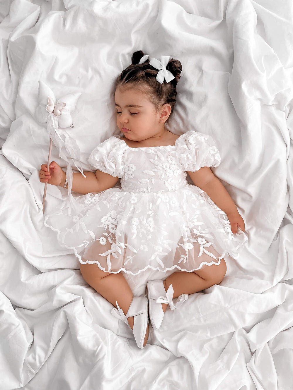 Kenzi Dress - Puff Sleeve Flower Girl Dress - Oui Babe