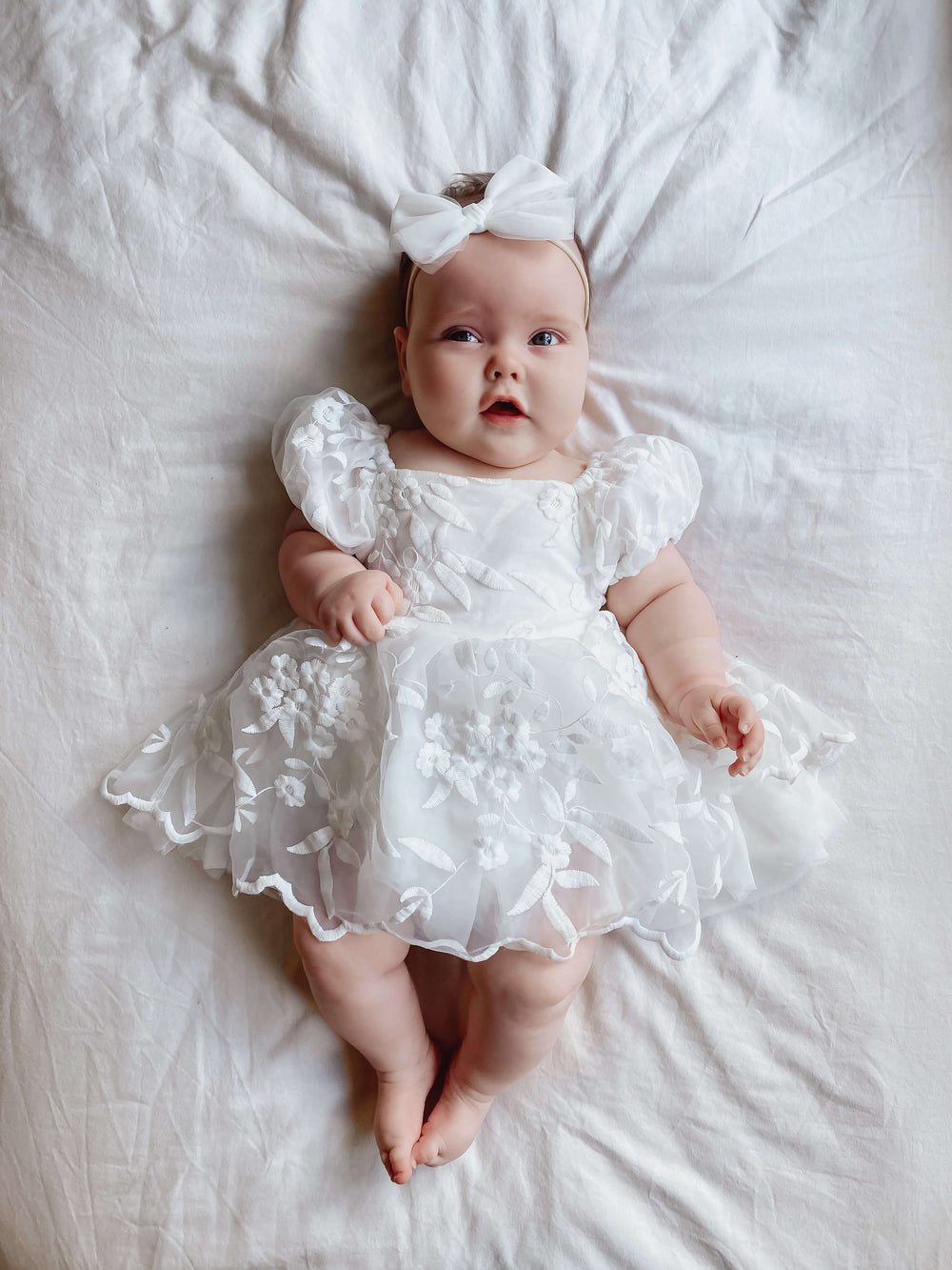 Kenzi Dress - Puff Sleeve Flower Girl Dress - Oui Babe