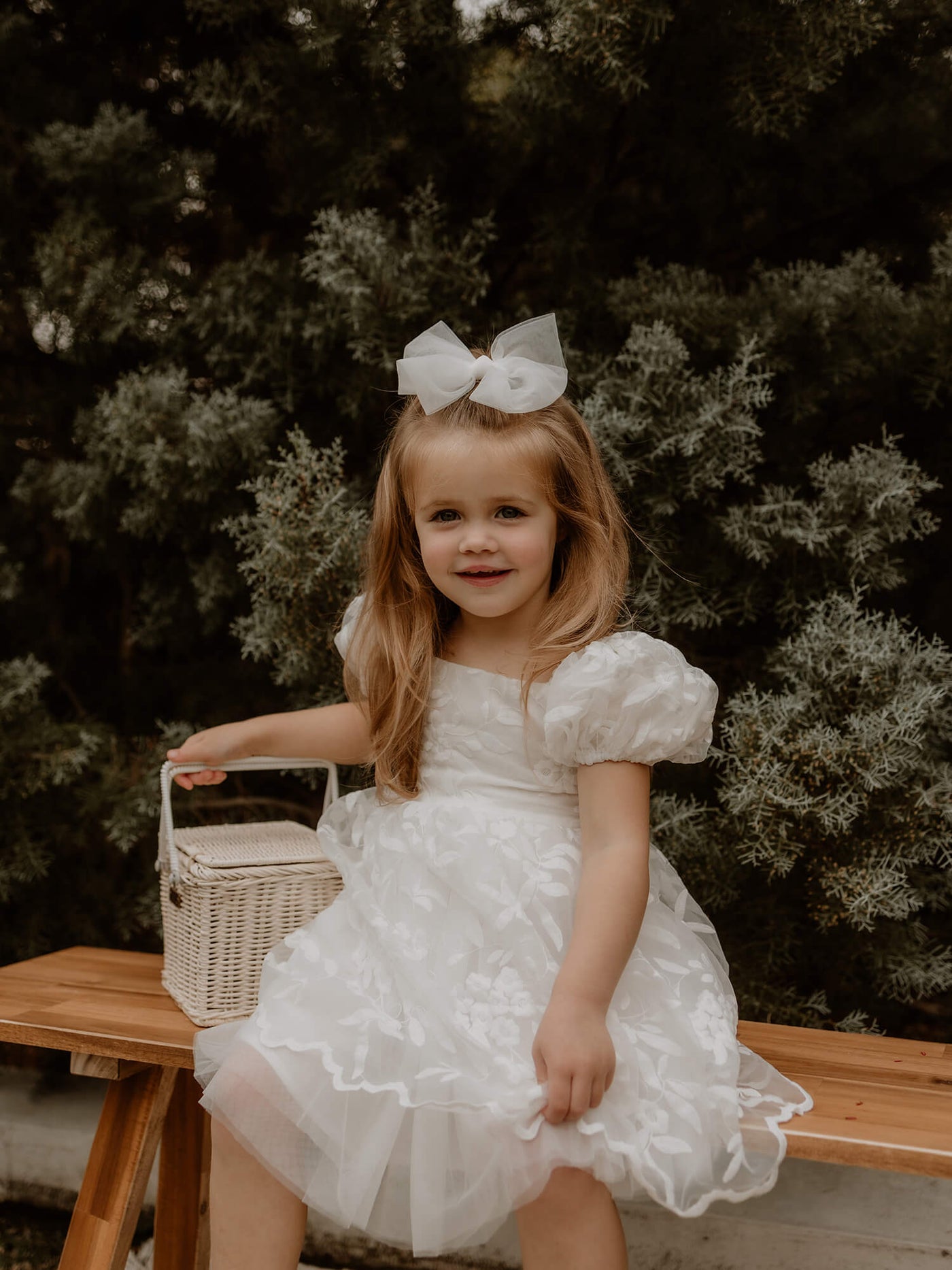 Kenzi Dress - Puff Sleeve Flower Girl Dress - Oui Babe