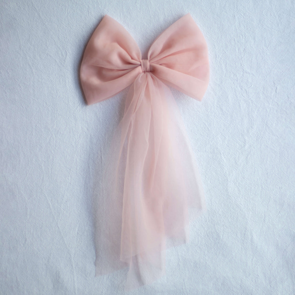 Tulle Bow Clips - Peachy Blush - Oui Babe